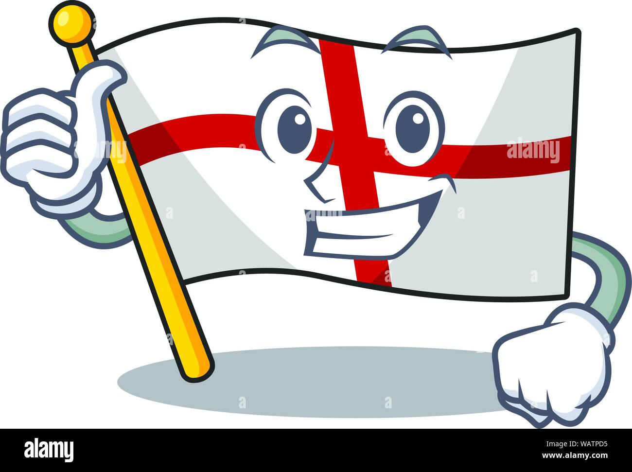 Thumbs up flag england with the cartoon shape Stock Vector Image & Art ...