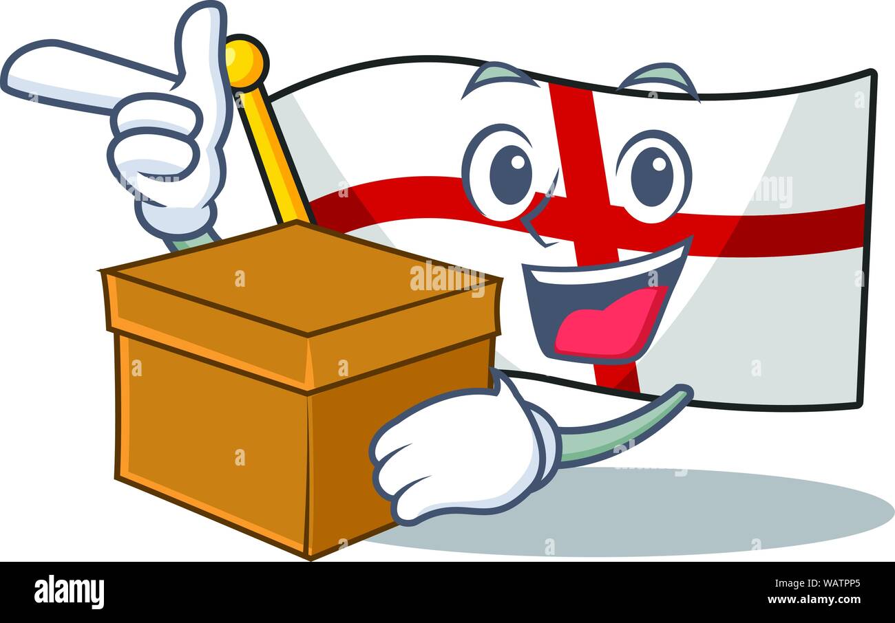With box flag england with the cartoon shape Stock Vector Image & Art ...