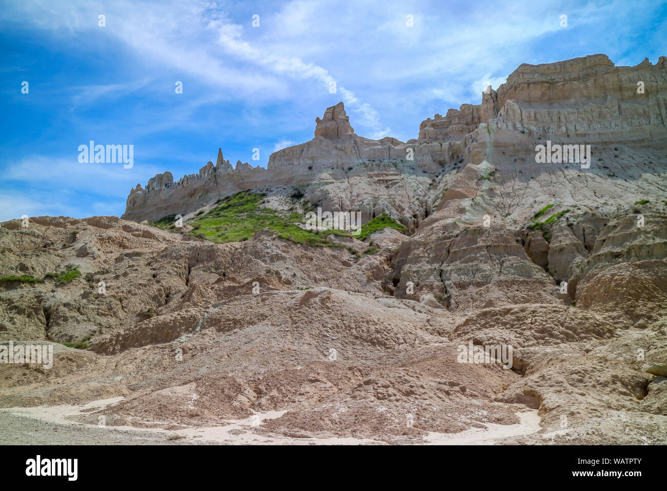 Rocky landscape of the beautiful Badlands National Park, South Dakota ...