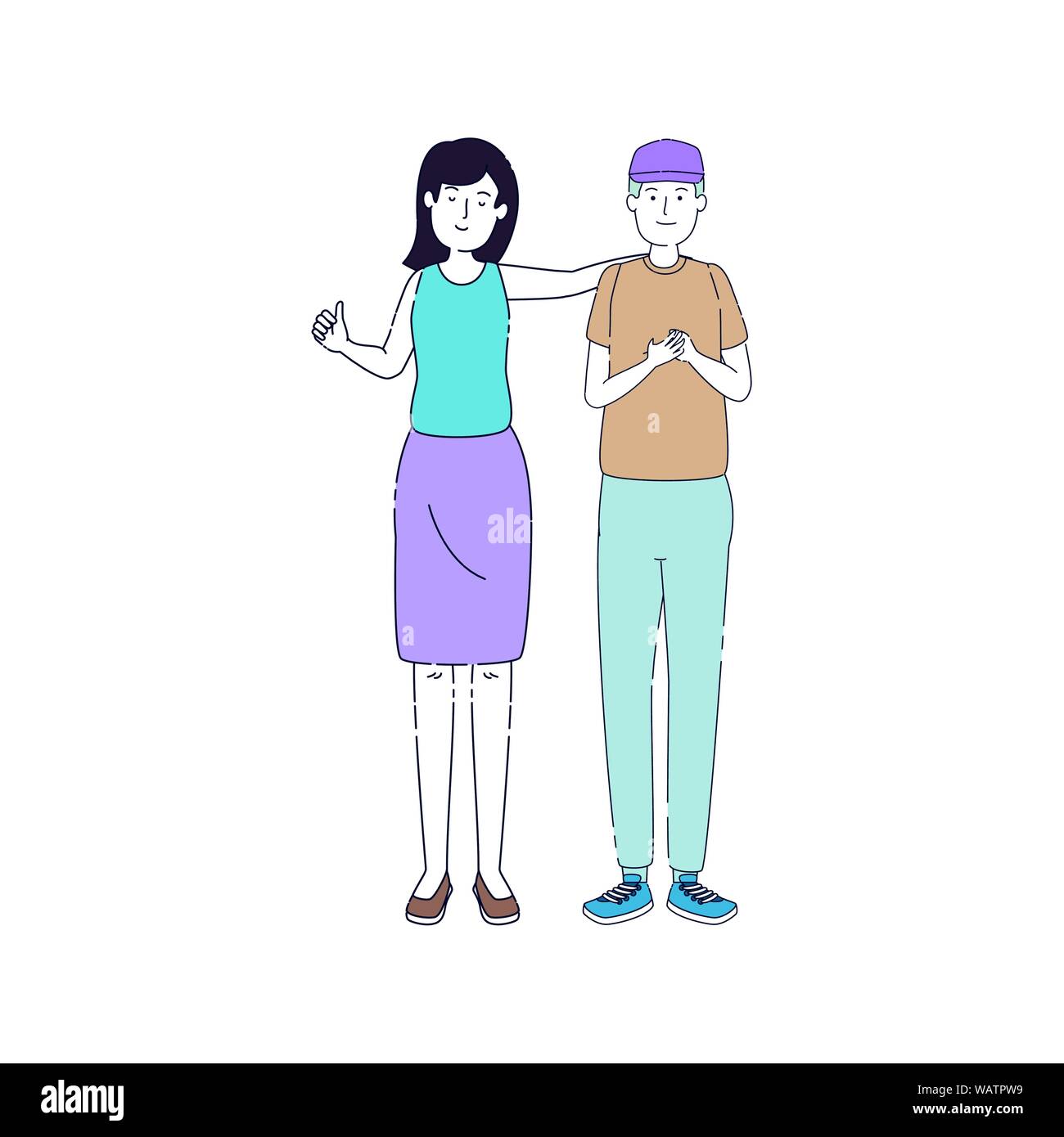 Young couple talking characters Stock Vector Images - Alamy