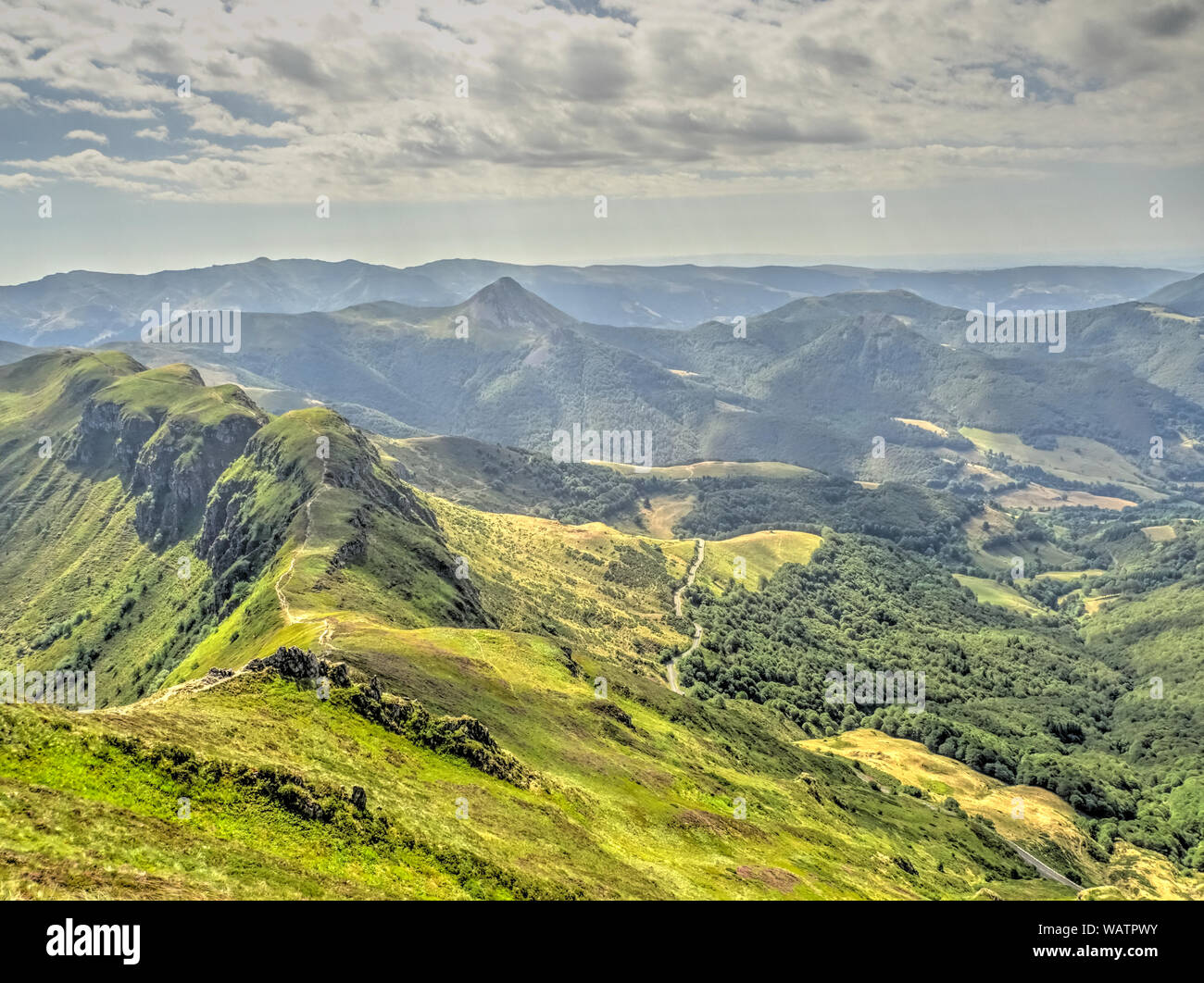 Panorama from the Puy Mary, France Stock Photo - Alamy