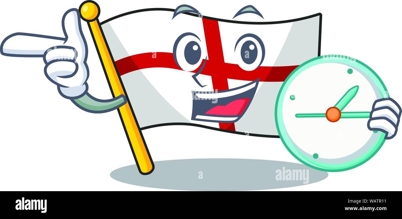 With clock flag england with the cartoon shape Stock Vector Image & Art ...