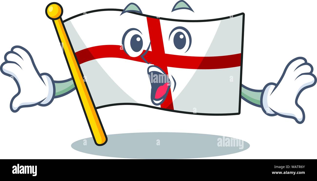 Surprised england flag folded above cartoon table Stock Vector Image ...