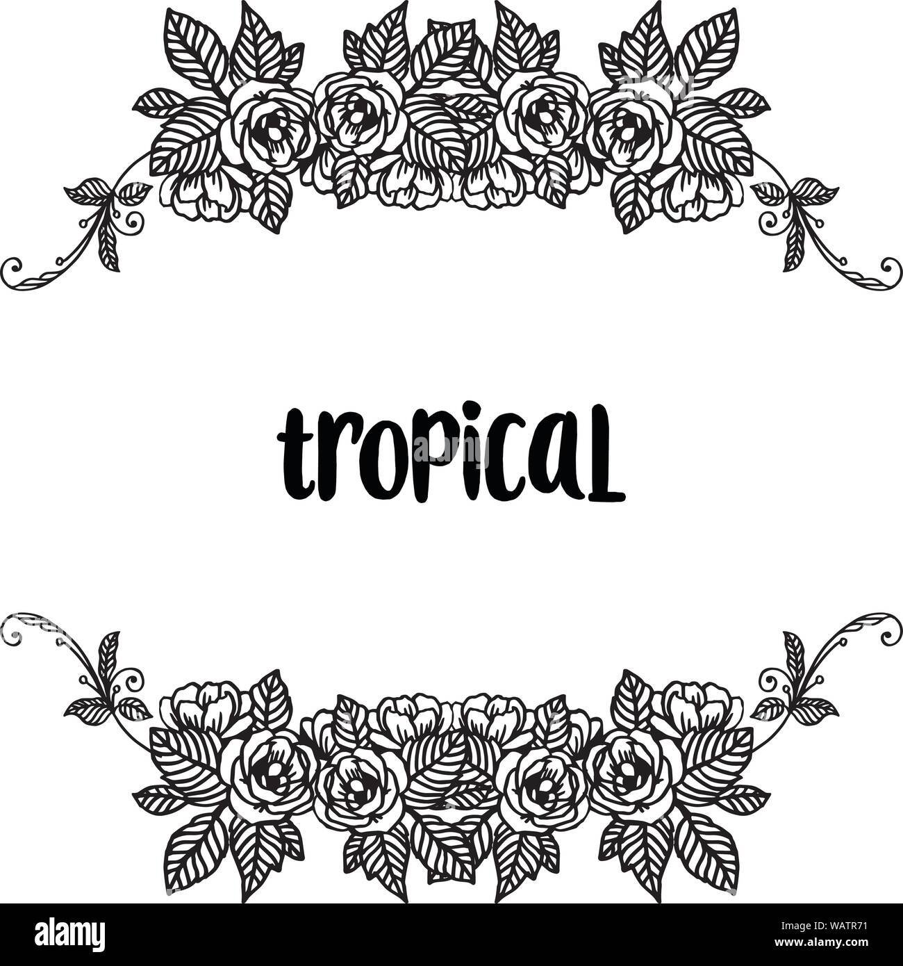 Lettering of tropical, shape of banners, posters, cards, with elegant ...