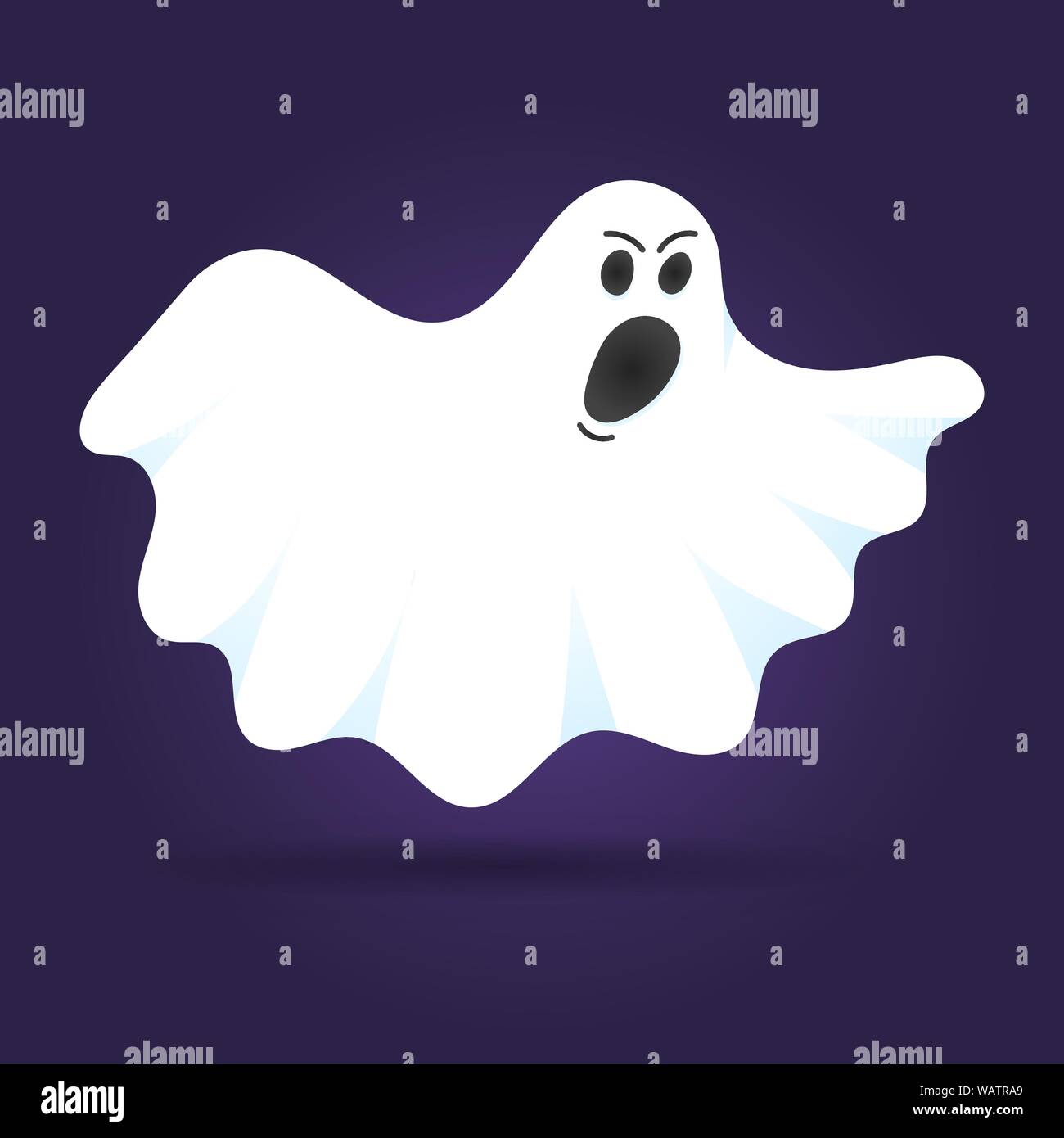 Cute ghost character flat style design vector illustration isolated on ...