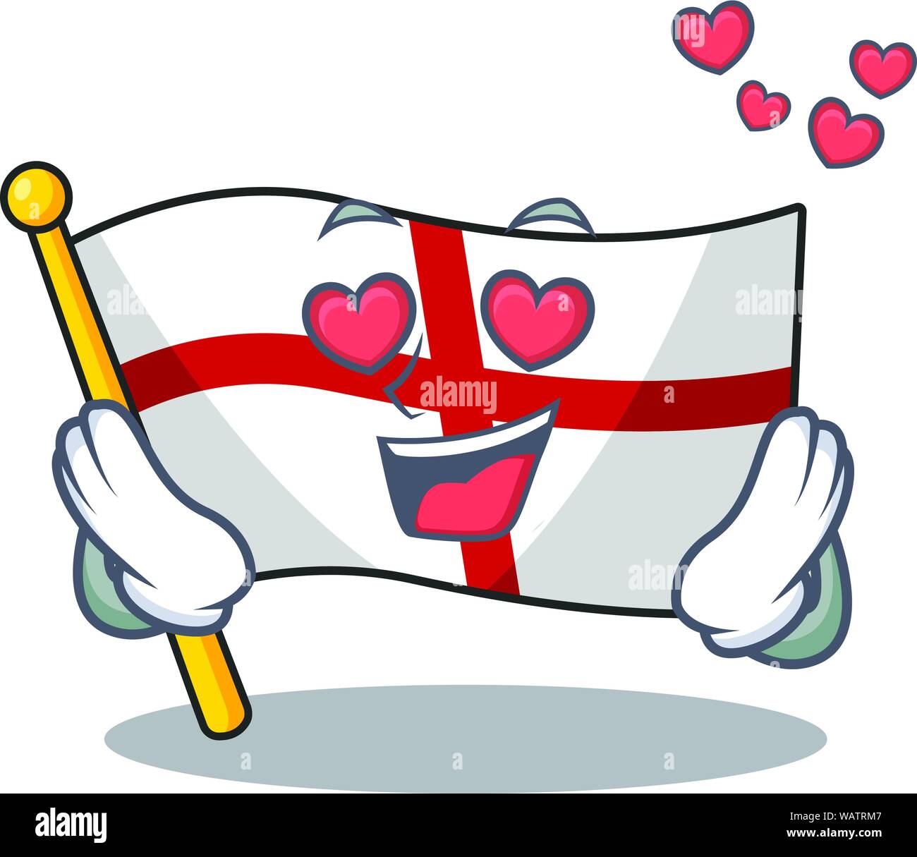 In love england flag folded above cartoon table Stock Vector Image ...