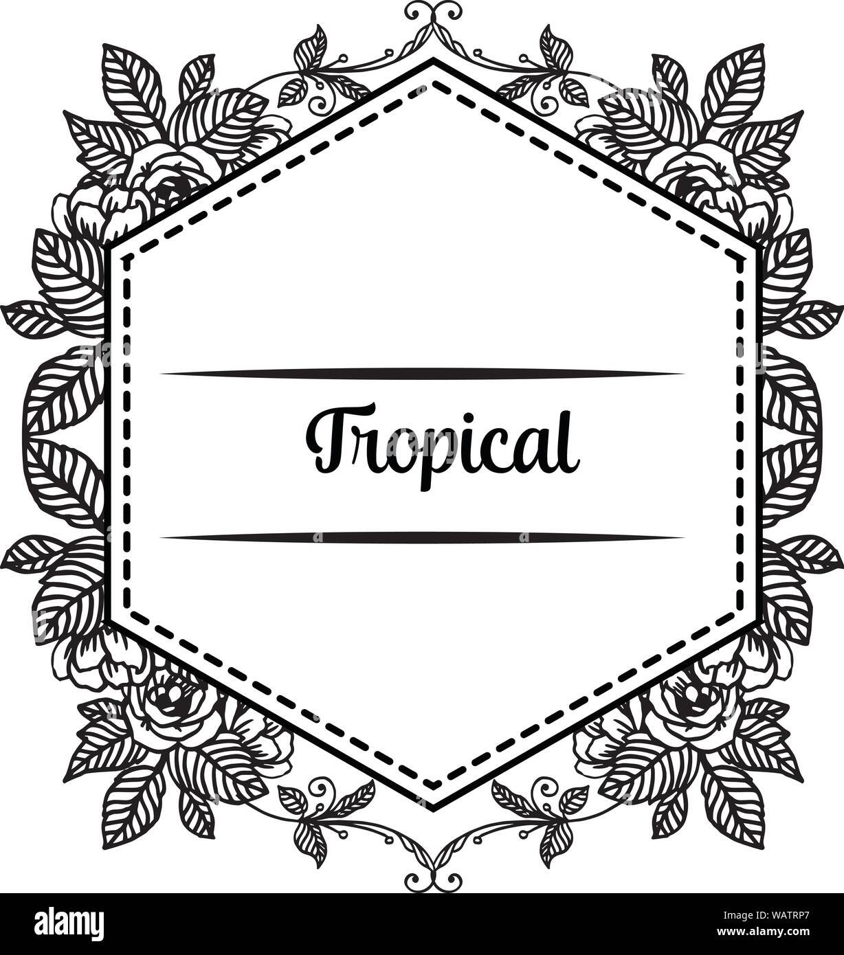 Lettering of tropical, shape of banners, posters, cards, with elegant ...