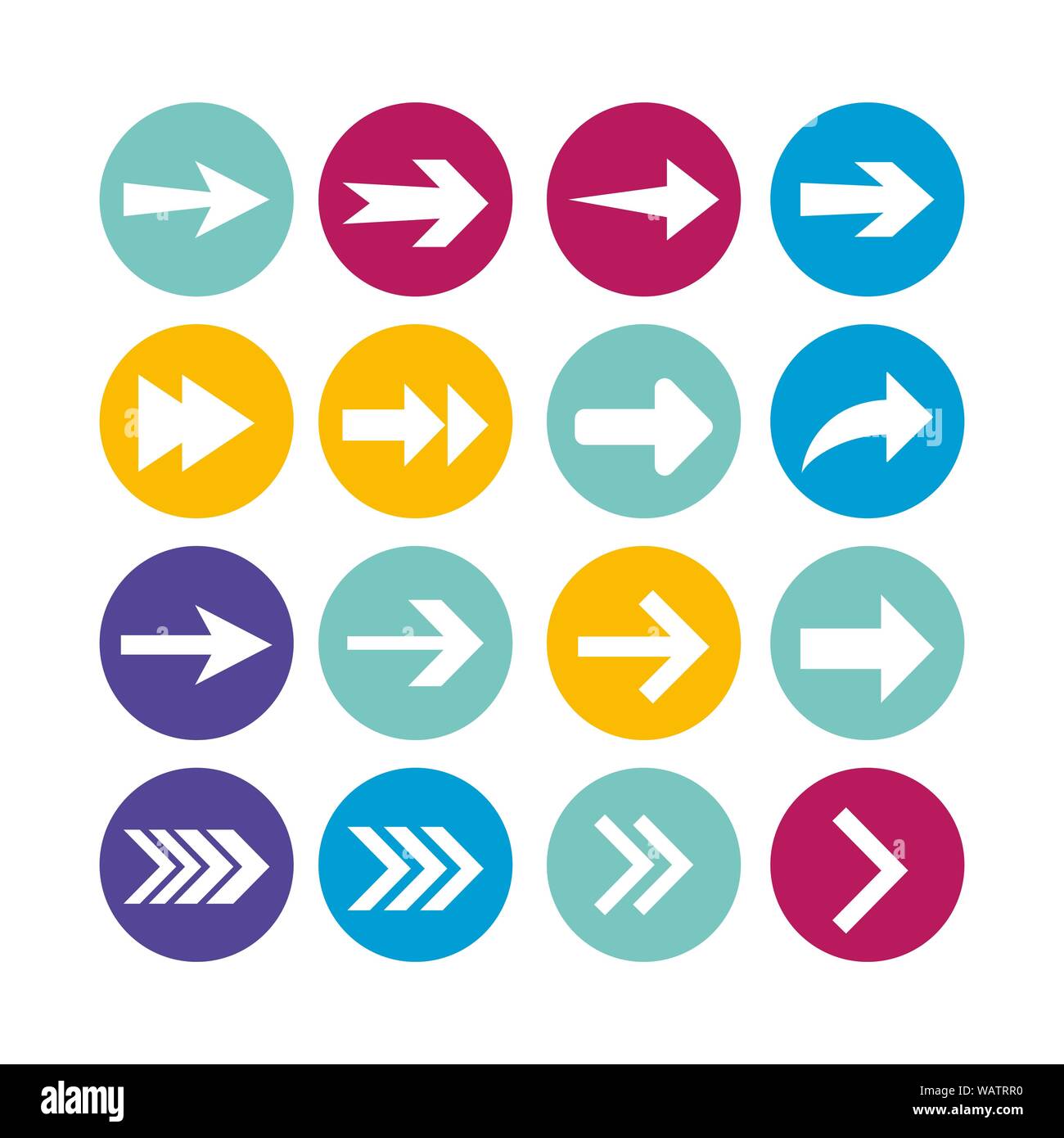 Vector illustration, flat design. Arrow icon set Stock Vector Image ...