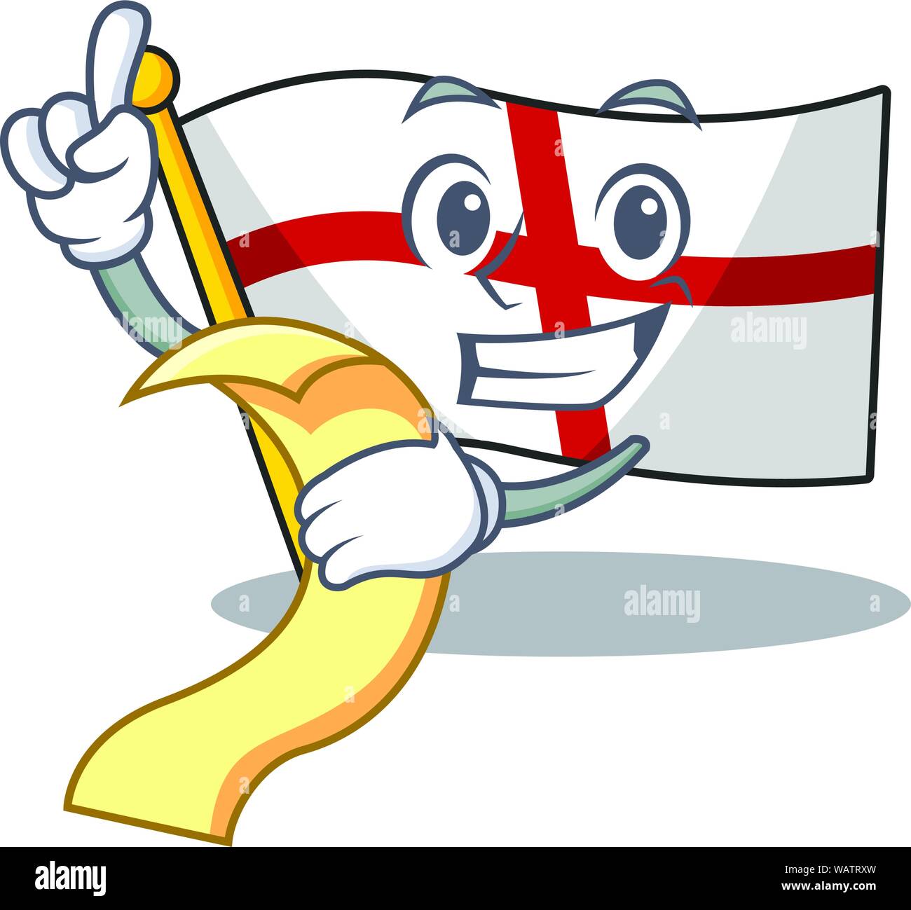 With menu england flag folded above cartoon table Stock Vector Image ...
