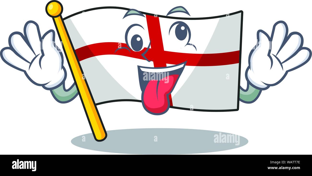 Crazy flag england hoisted on character pole Stock Vector Image & Art ...