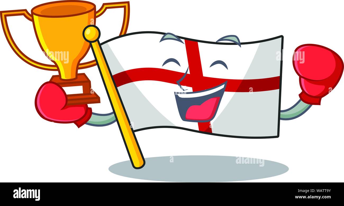 Boxing winner flag england hoisted on character pole Stock Vector Image ...