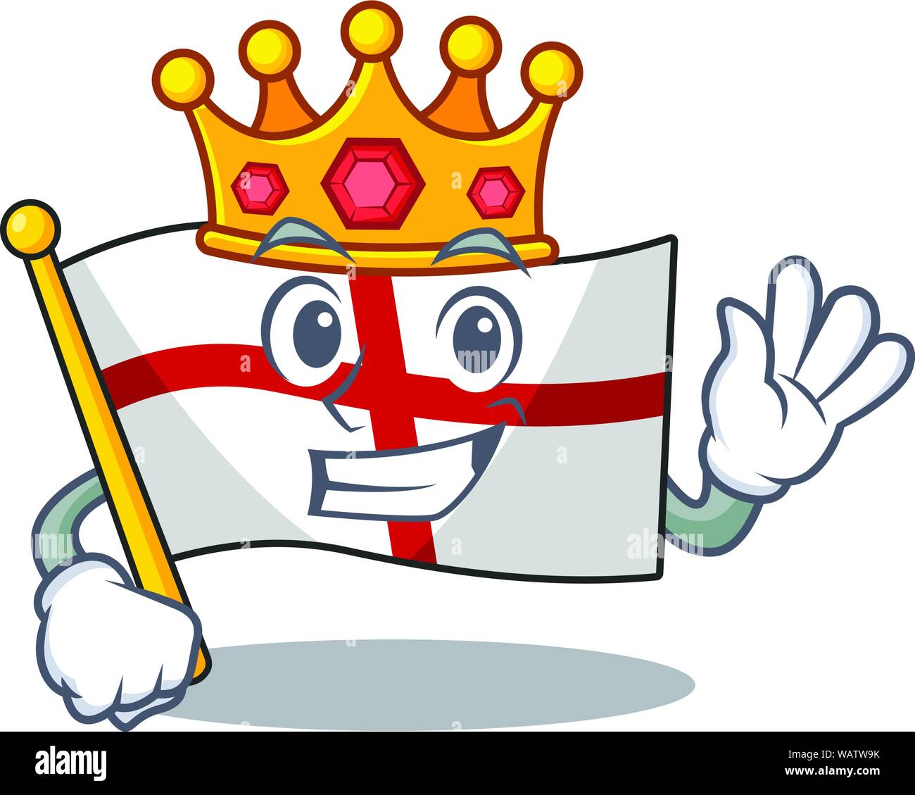King flag england hoisted on character pole Stock Vector Image & Art ...