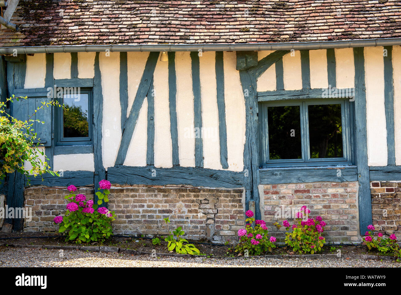 Normandy French house. View of a typical french Normand house Stock ...