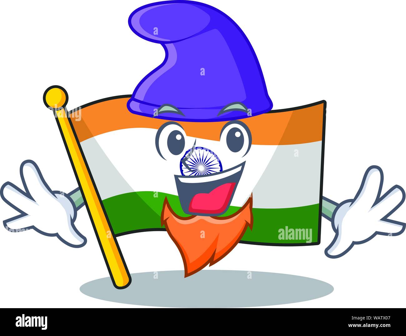 Elf Indian flag kept in cartoon drawer Stock Vector Image & Art - Alamy