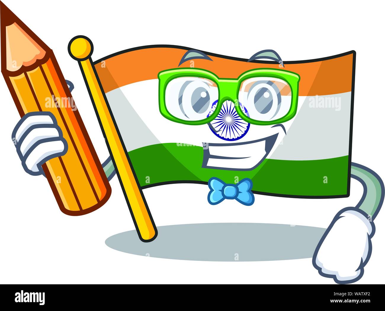 Student flag indian with the mascot shape Stock Vector Image & Art - Alamy