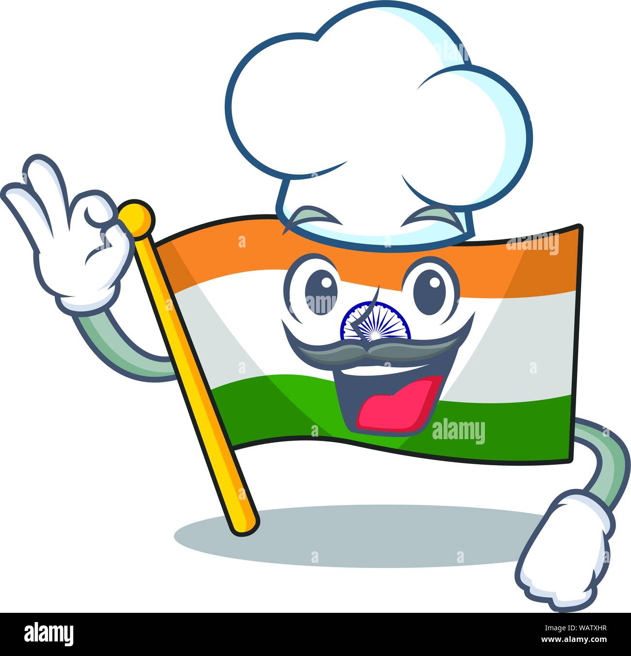 Chef flag indian with the mascot shape Stock Vector Image & Art - Alamy