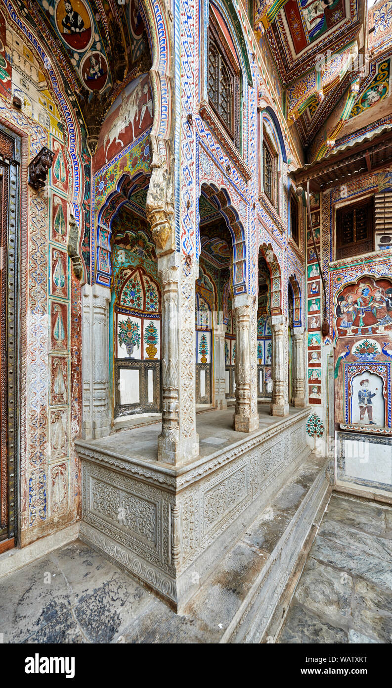 Morarka Haveli, Nawalgarh, Shekhawati Region, Rajasthan, India Stock ...
