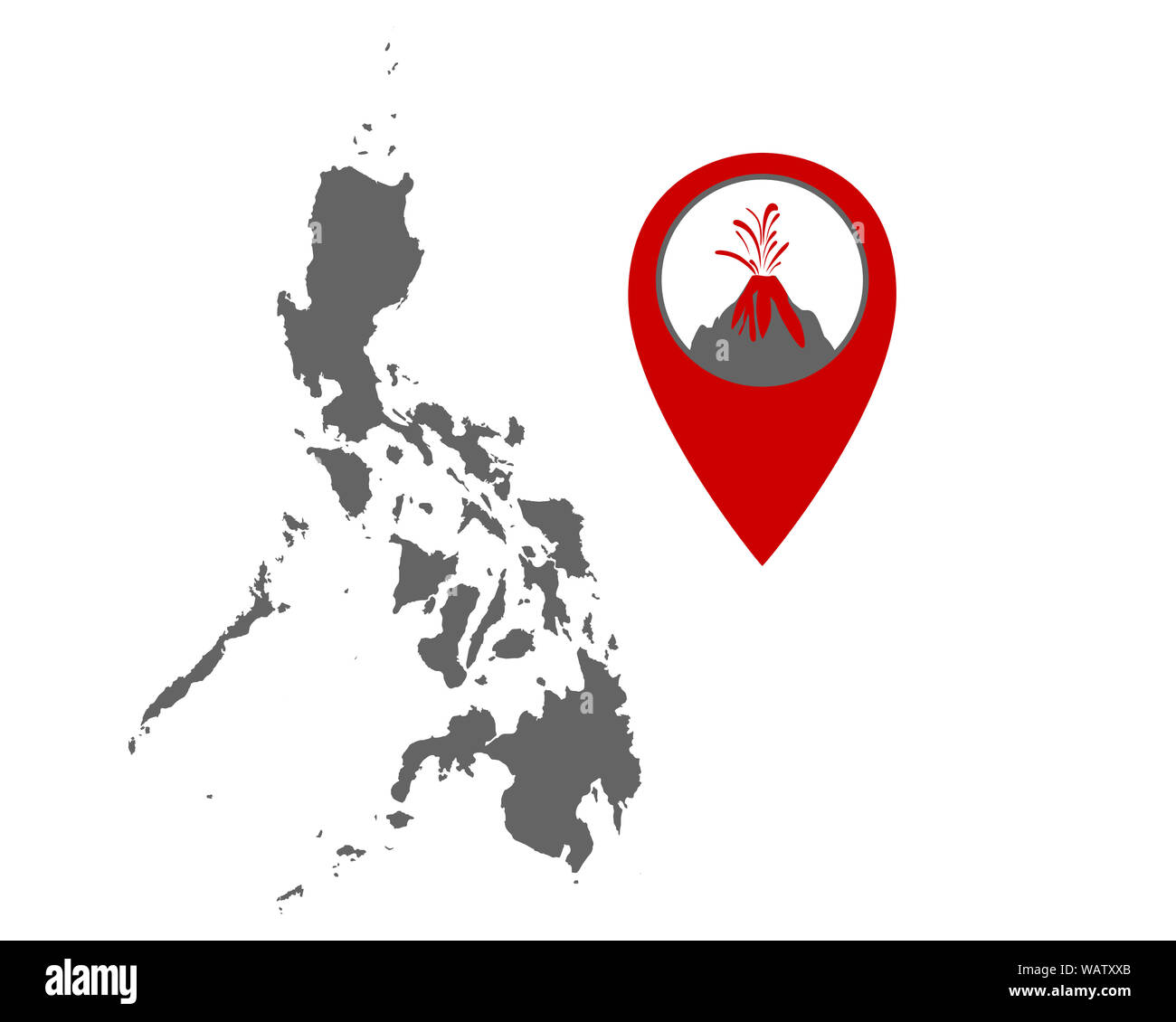 Map of the Philippines with volcano locator Stock Photo - Alamy