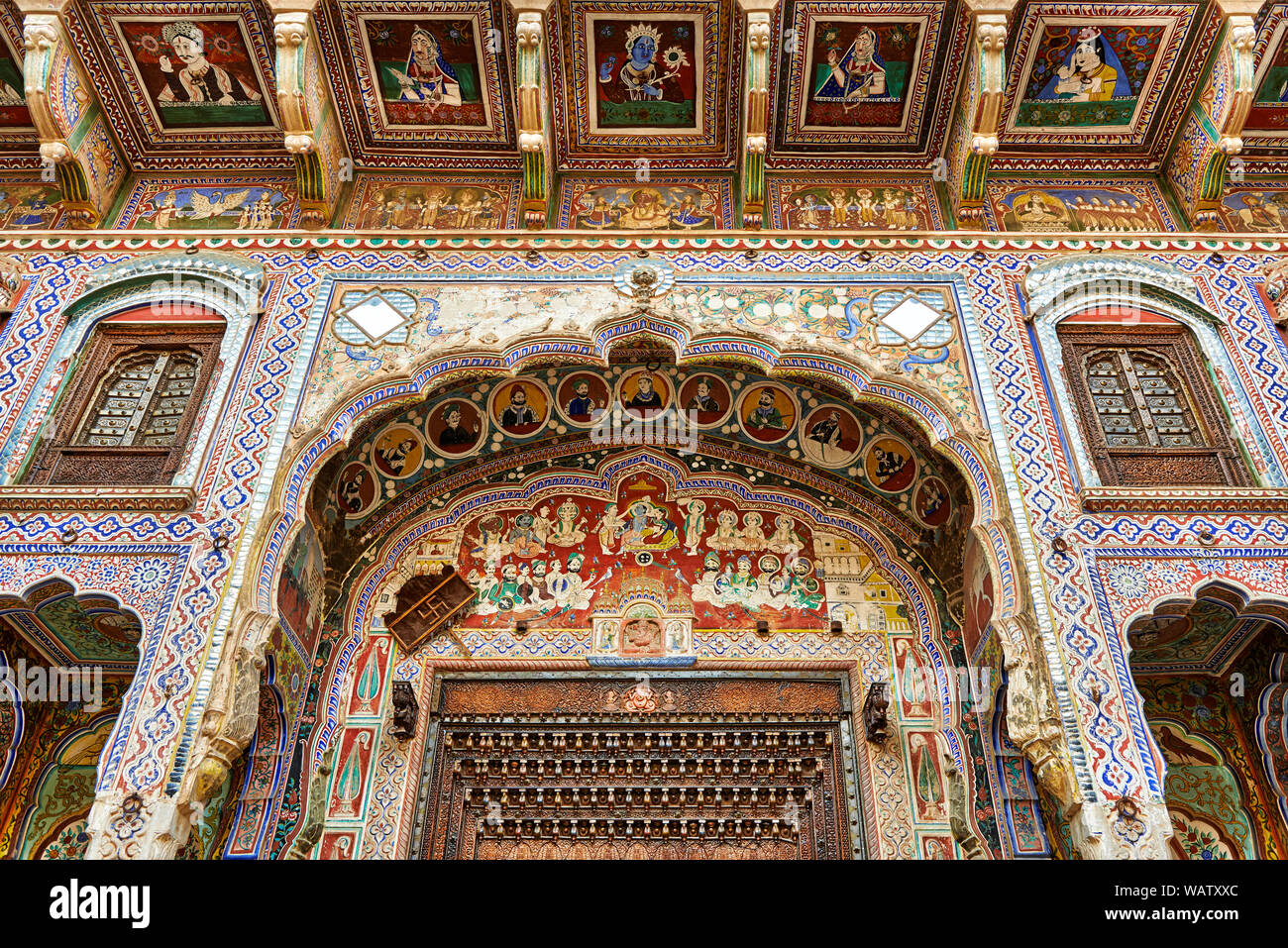 Morarka Haveli, Nawalgarh, Shekhawati Region, Rajasthan, India Stock ...