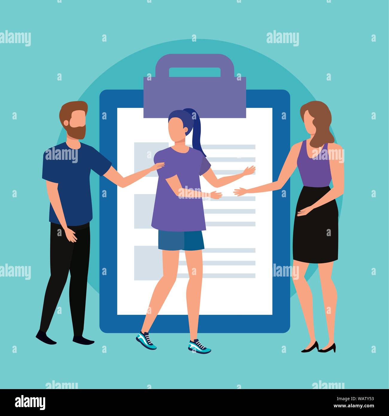 group of people with checklist Stock Vector Image & Art - Alamy