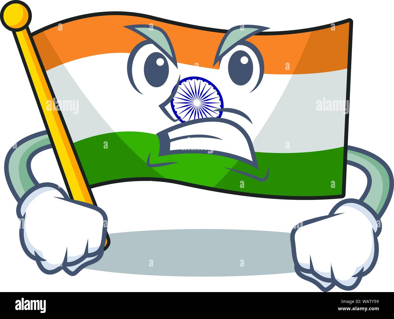 Angry flag indian isolated in the character Stock Vector Image & Art ...