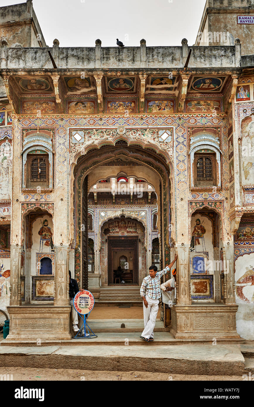 Morarka Haveli, Nawalgarh, Shekhawati Region, Rajasthan, India Stock ...
