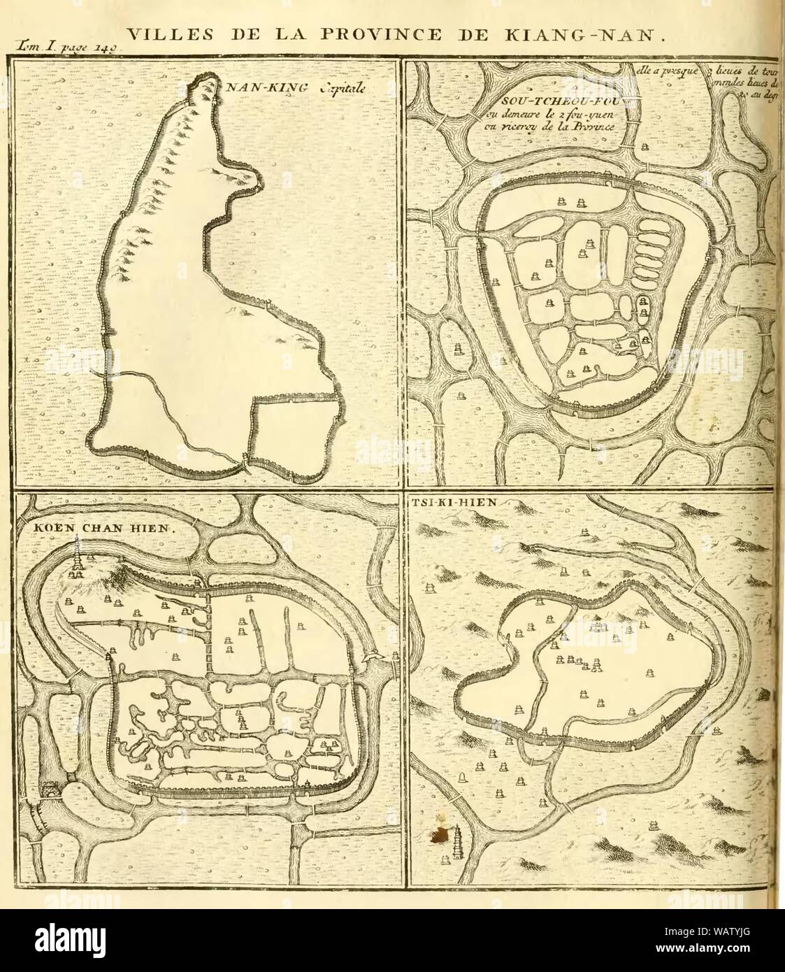 Du Halde - Description de la Chine - Villes de la province de Kiang nan ...