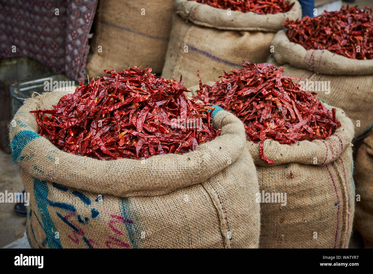 spices in street of Nawalgarh, Shekhawati Region, Rajasthan, India ...