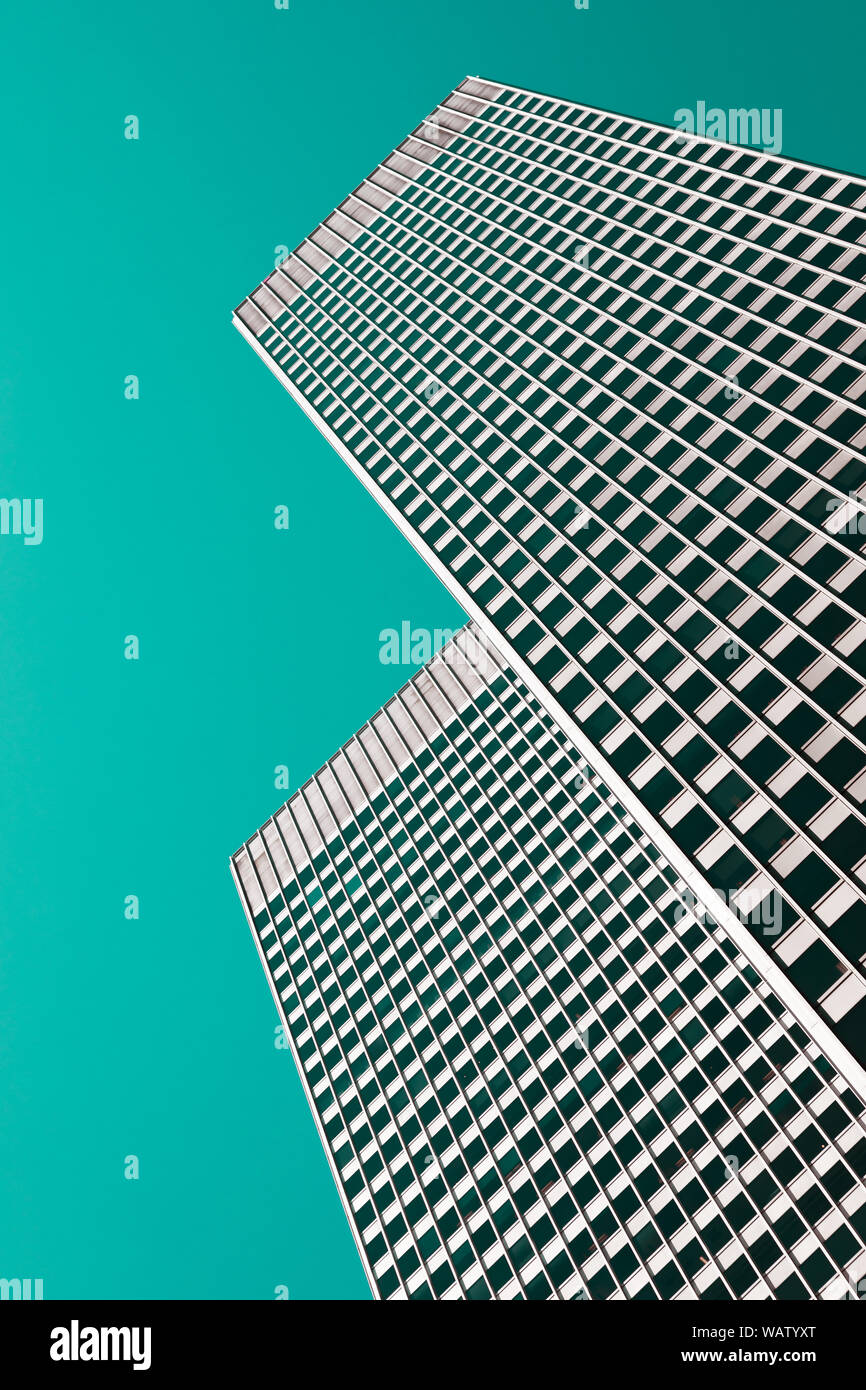 Modern architectural background in teal tones Stock Photo - Alamy