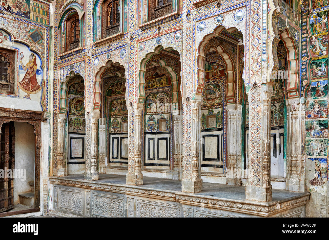 Uattara Haveli, Nawalgarh, Shekhawati Region, Rajasthan, India Stock ...