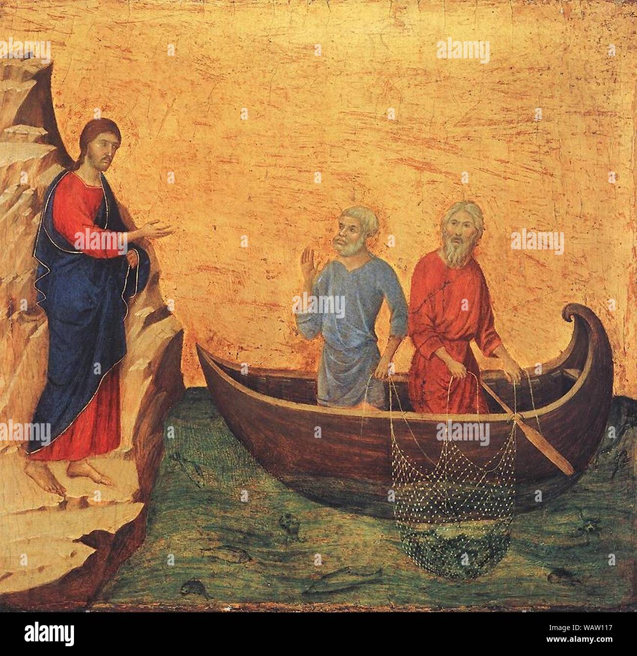 Duccio di Buoninsegna - Calling of Peter and Andrew Stock Photo - Alamy
