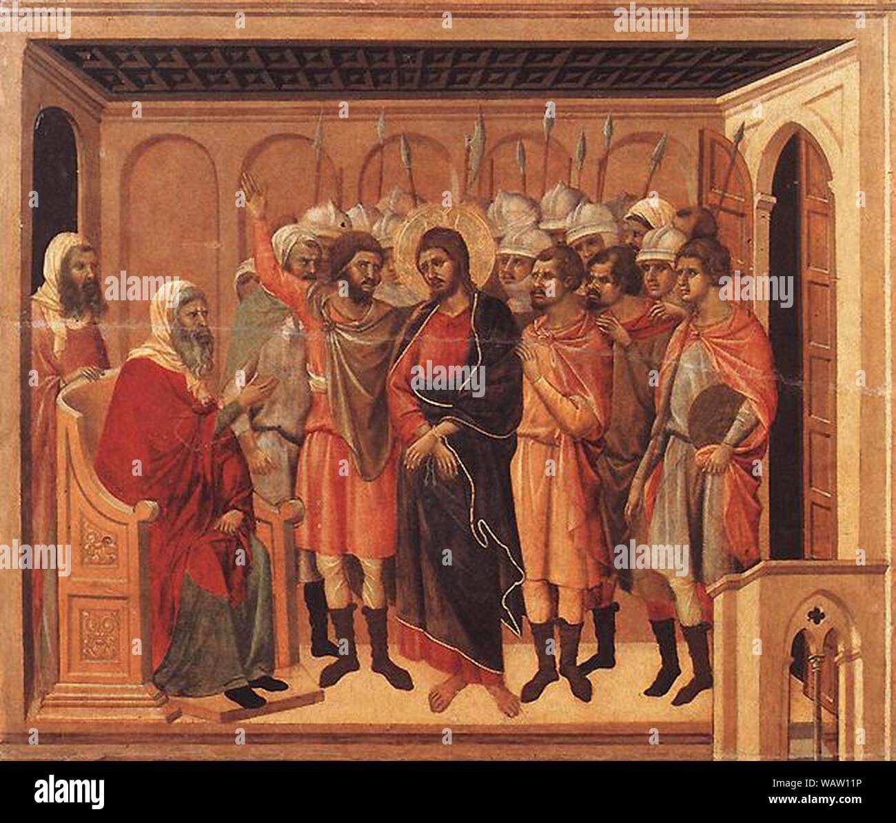 Duccio di Buoninsegna - Christ before Annas Stock Photo - Alamy