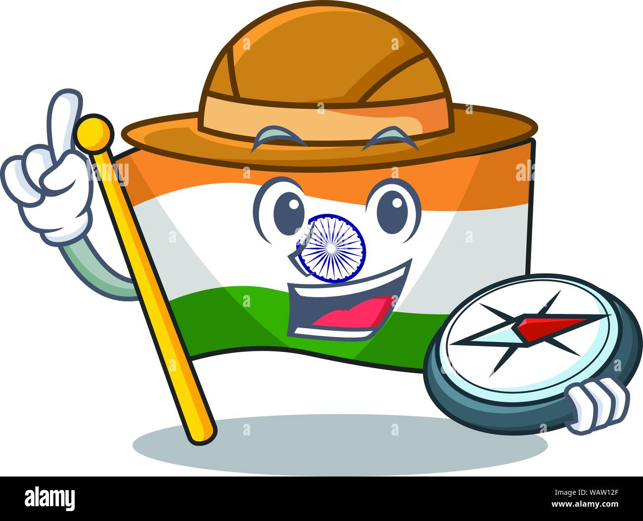 Explorer flag indian isolated in the character Stock Vector Image & Art ...
