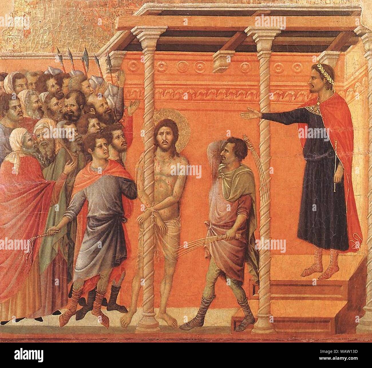 Duccio di Buoninsegna - Flagellation Stock Photo - Alamy