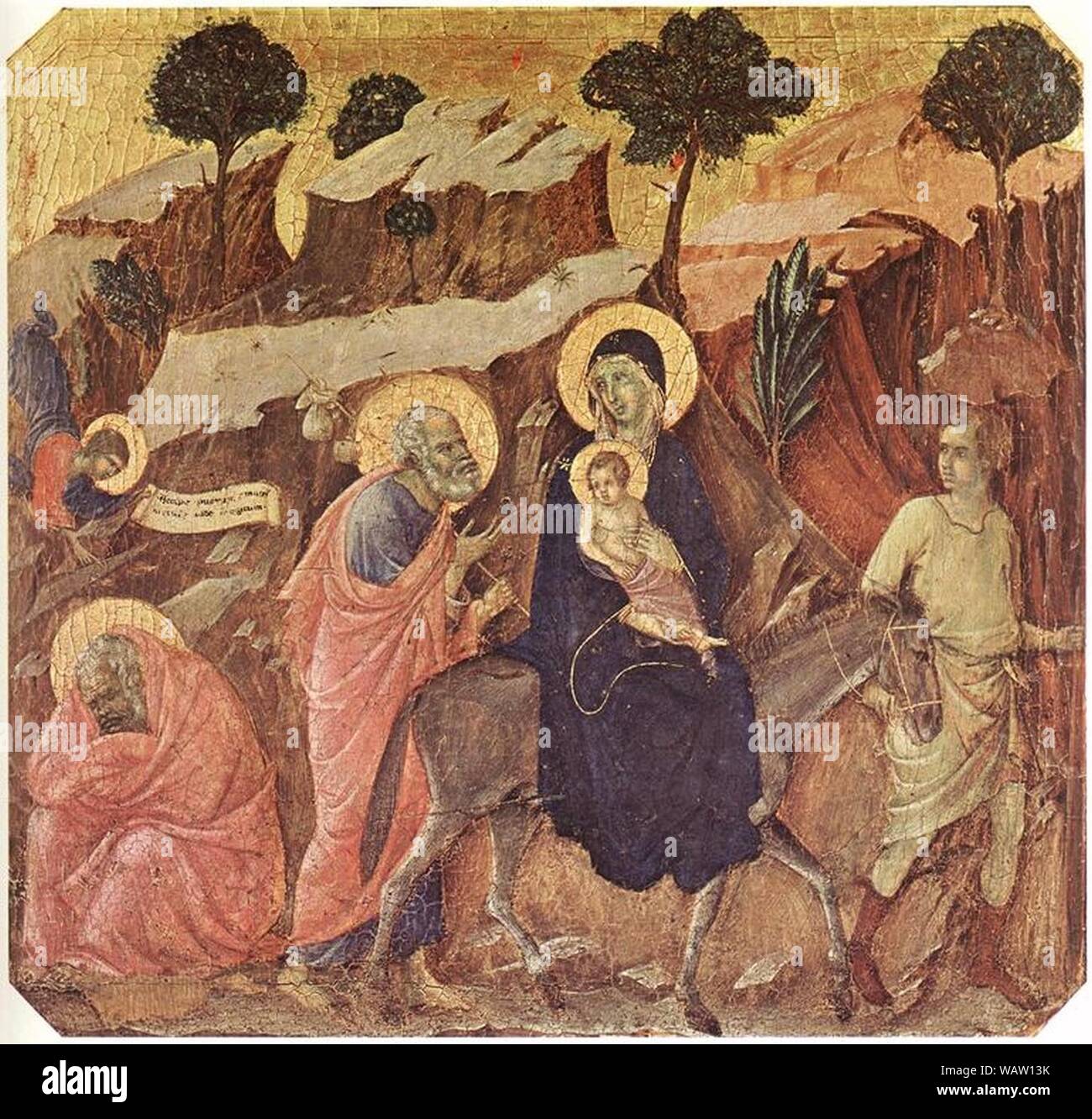 Duccio di Buoninsegna - Flight into Egypt Stock Photo - Alamy