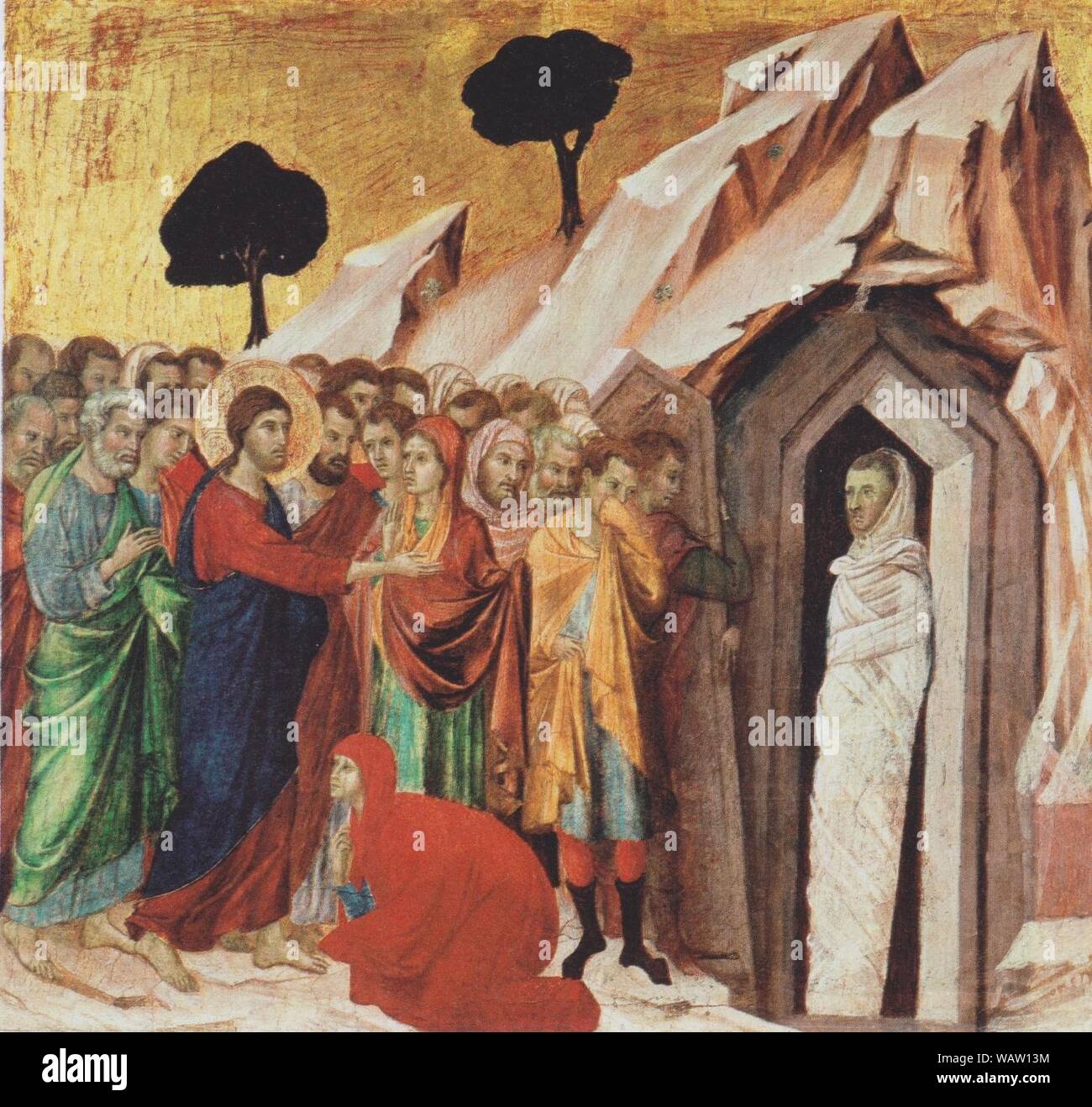Duccio di Buoninsegna - Die Auferweckung des Lazerus Stock Photo - Alamy
