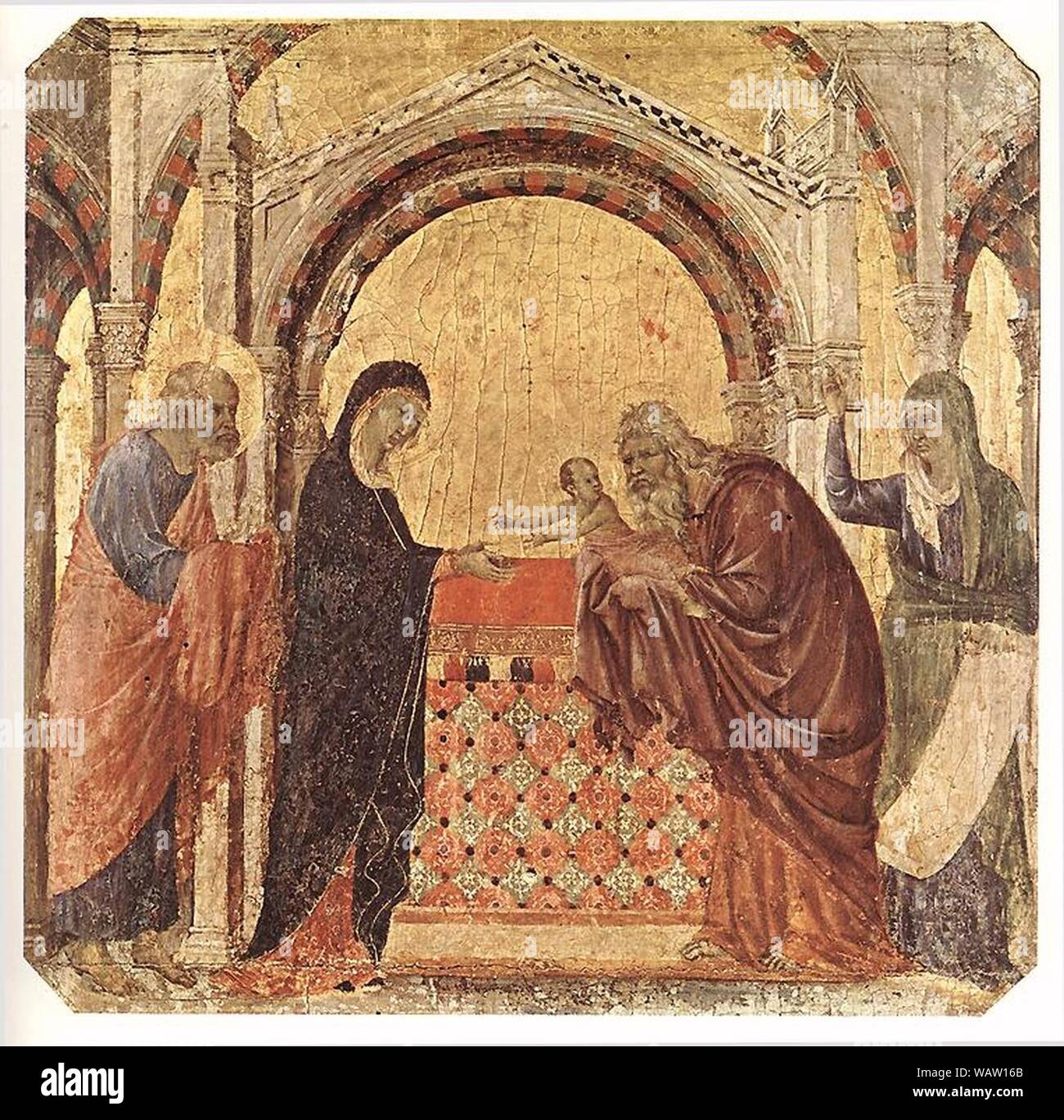 Duccio di Buoninsegna - Presentation in the Temple Stock Photo - Alamy