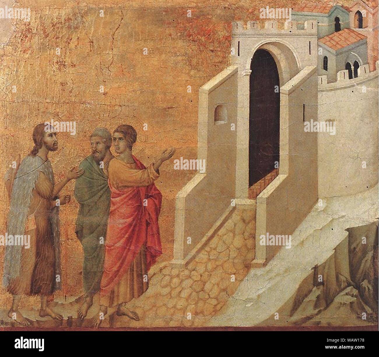 Duccio di Buoninsegna - Road to Emmaus Stock Photo - Alamy
