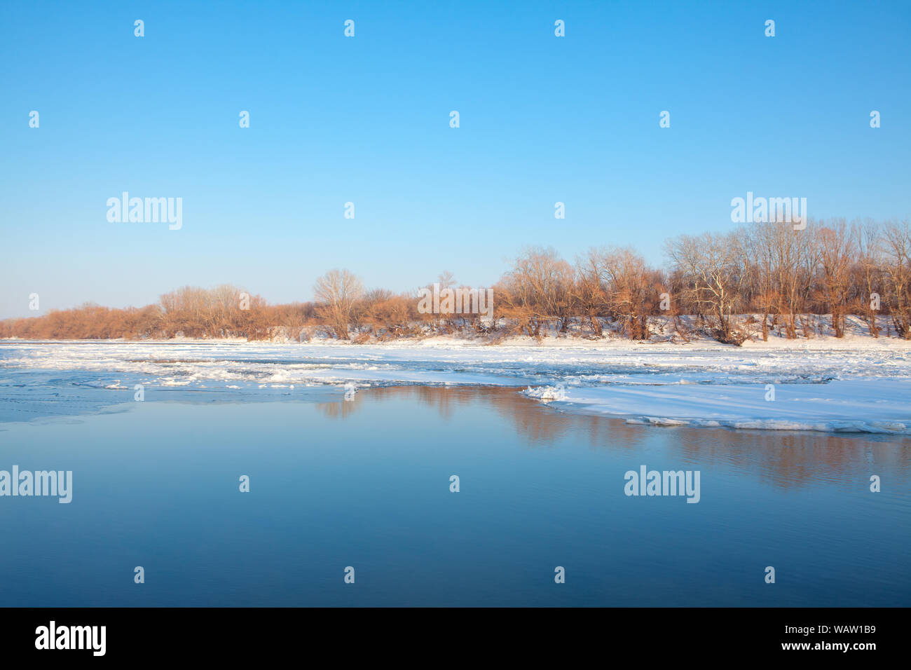 spring scenery with melting ice Stock Photo - Alamy
