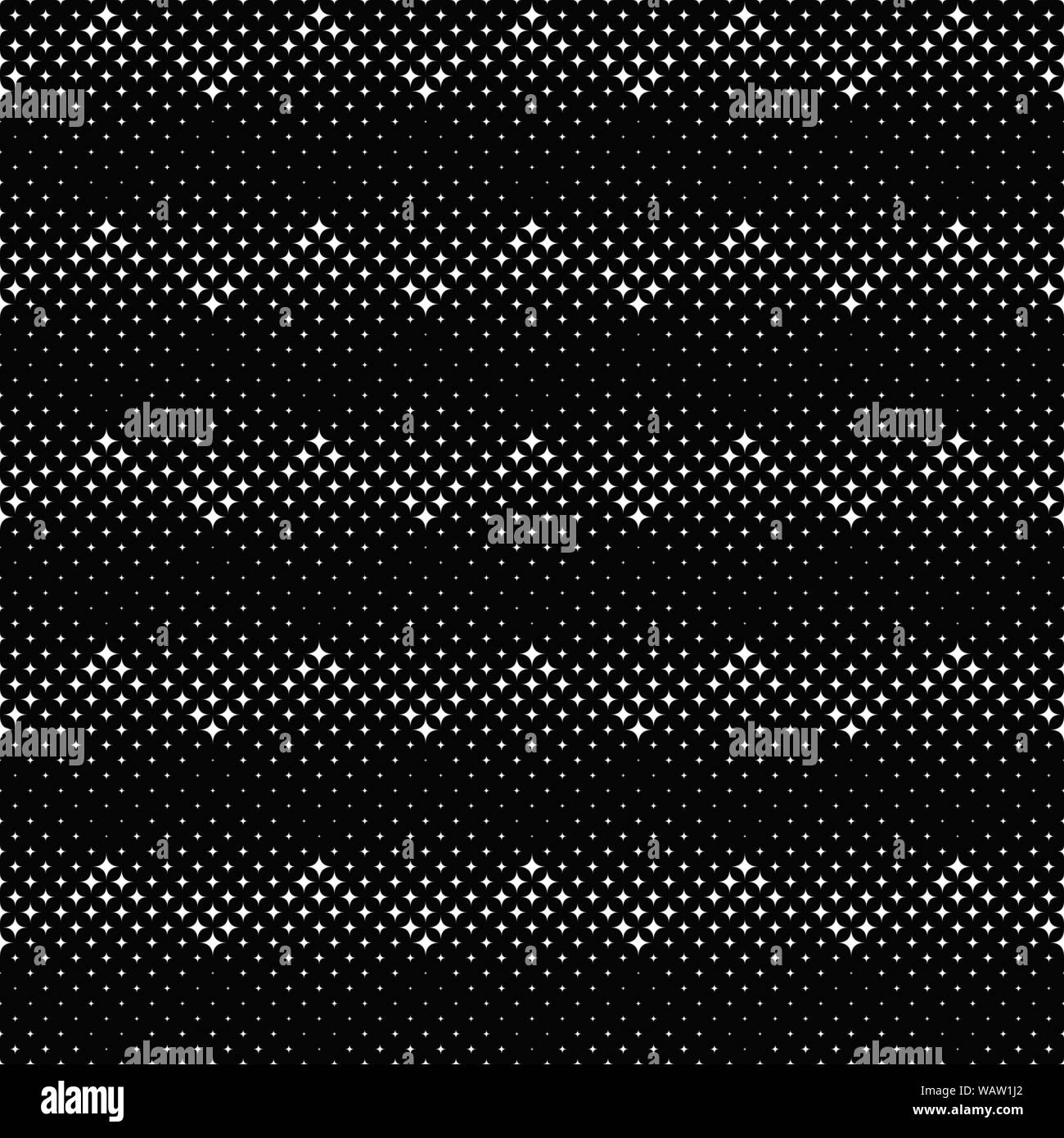 Geometrical curved star pattern background design - abstract monochrome ...
