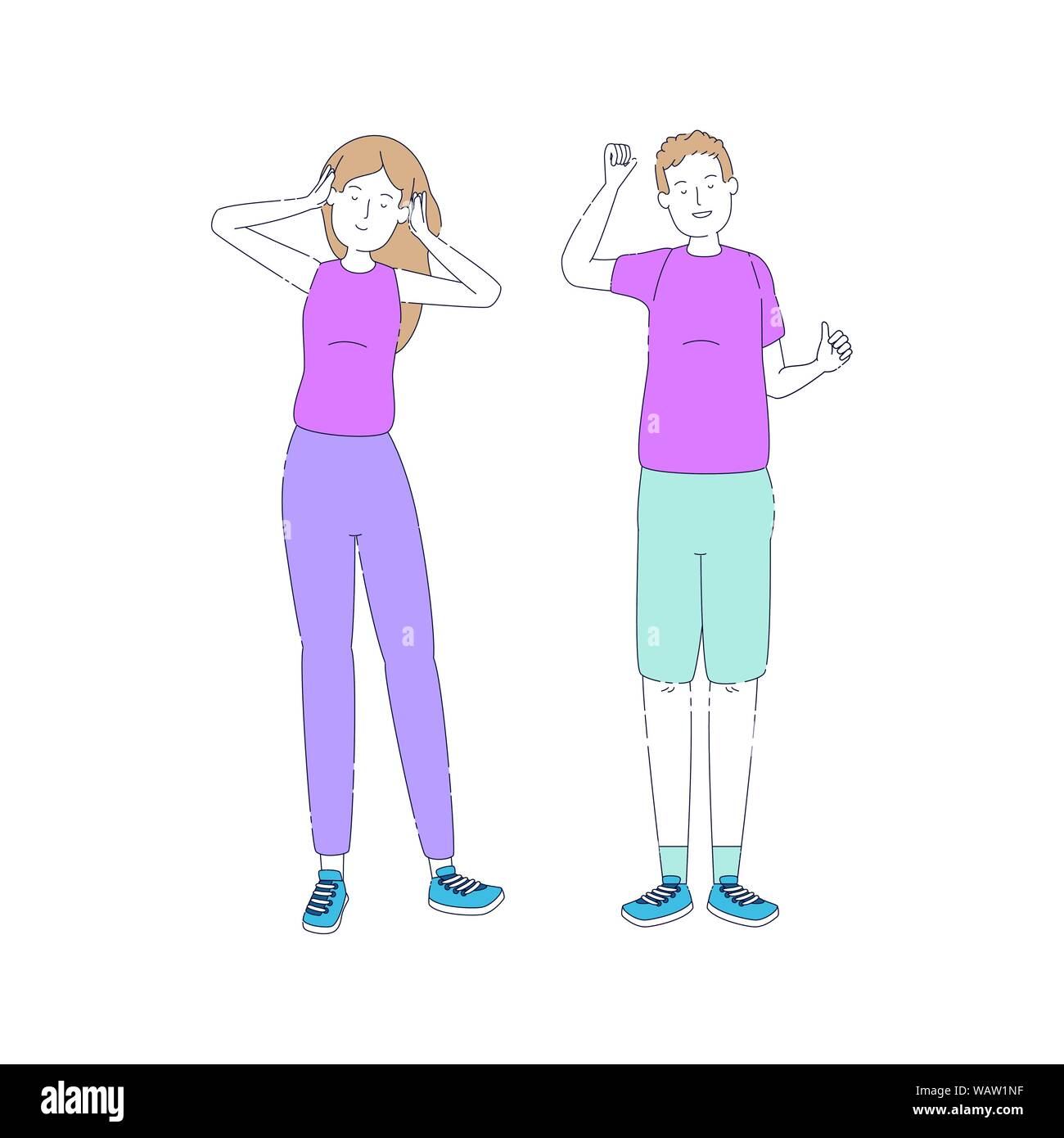 Young couple talking characters Stock Vector Images - Alamy