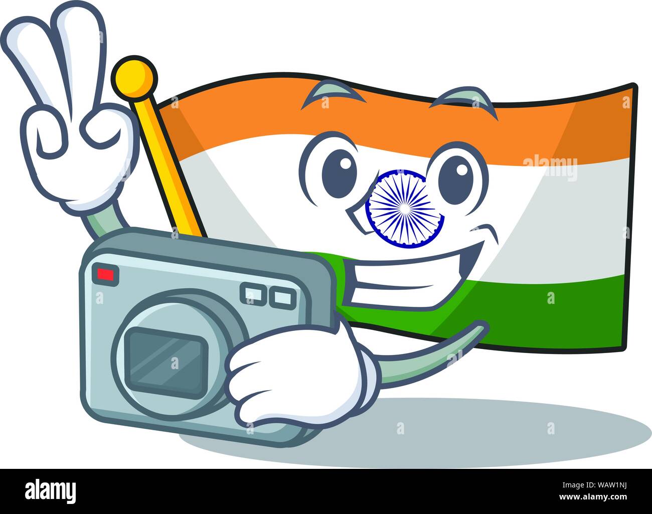Photographer flag indian isolated in the character Stock Vector Image ...