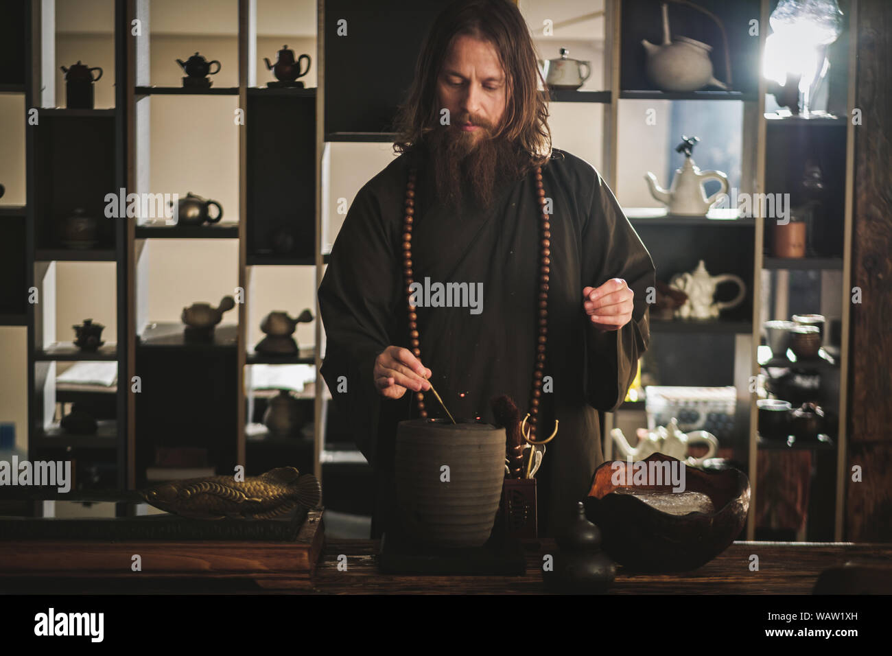 Tea ceremony is perfomed by tea master Stock Photo - Alamy