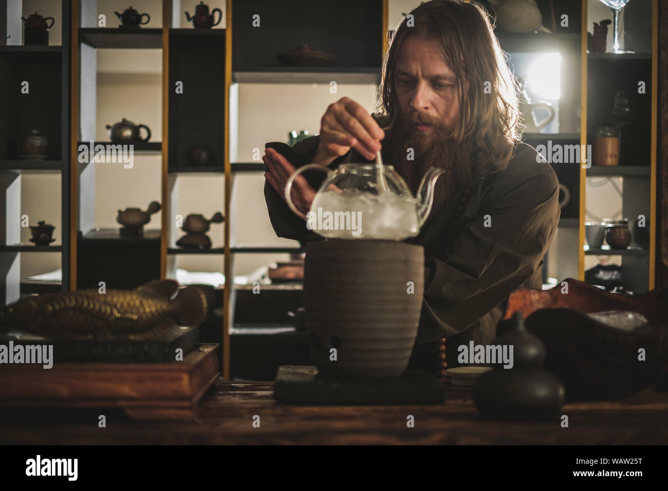 Tea ceremony is perfomed by tea master Stock Photo - Alamy
