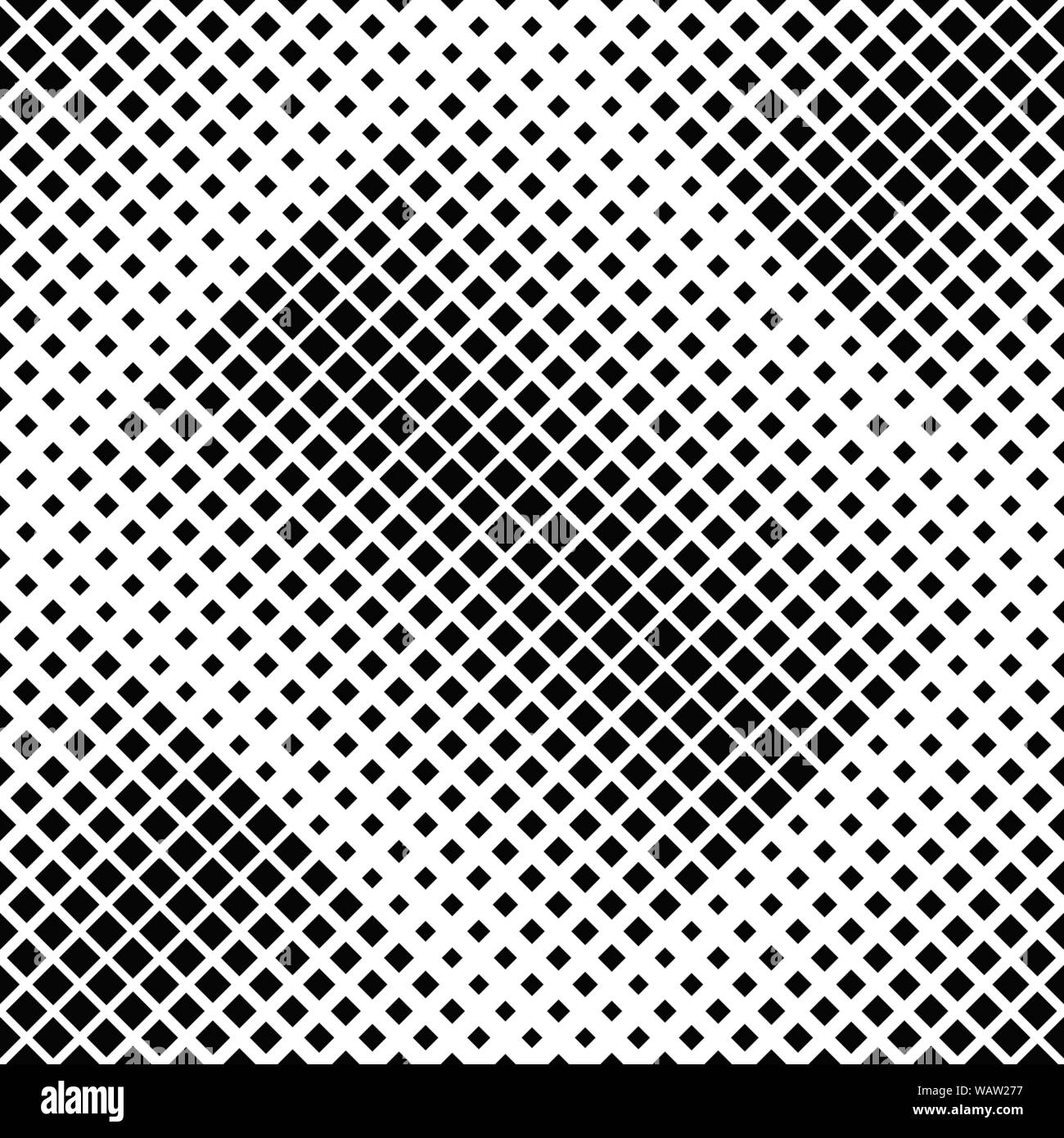 Geometrical square pattern background - abstract black and white vector design from diagonal ...