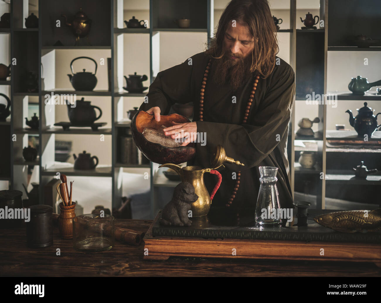 Tea ceremony is perfomed by tea master Stock Photo - Alamy