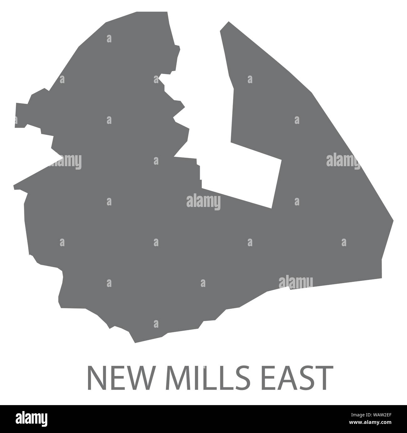 New Mills East grey ward map of High Peak district in East Midlands ...