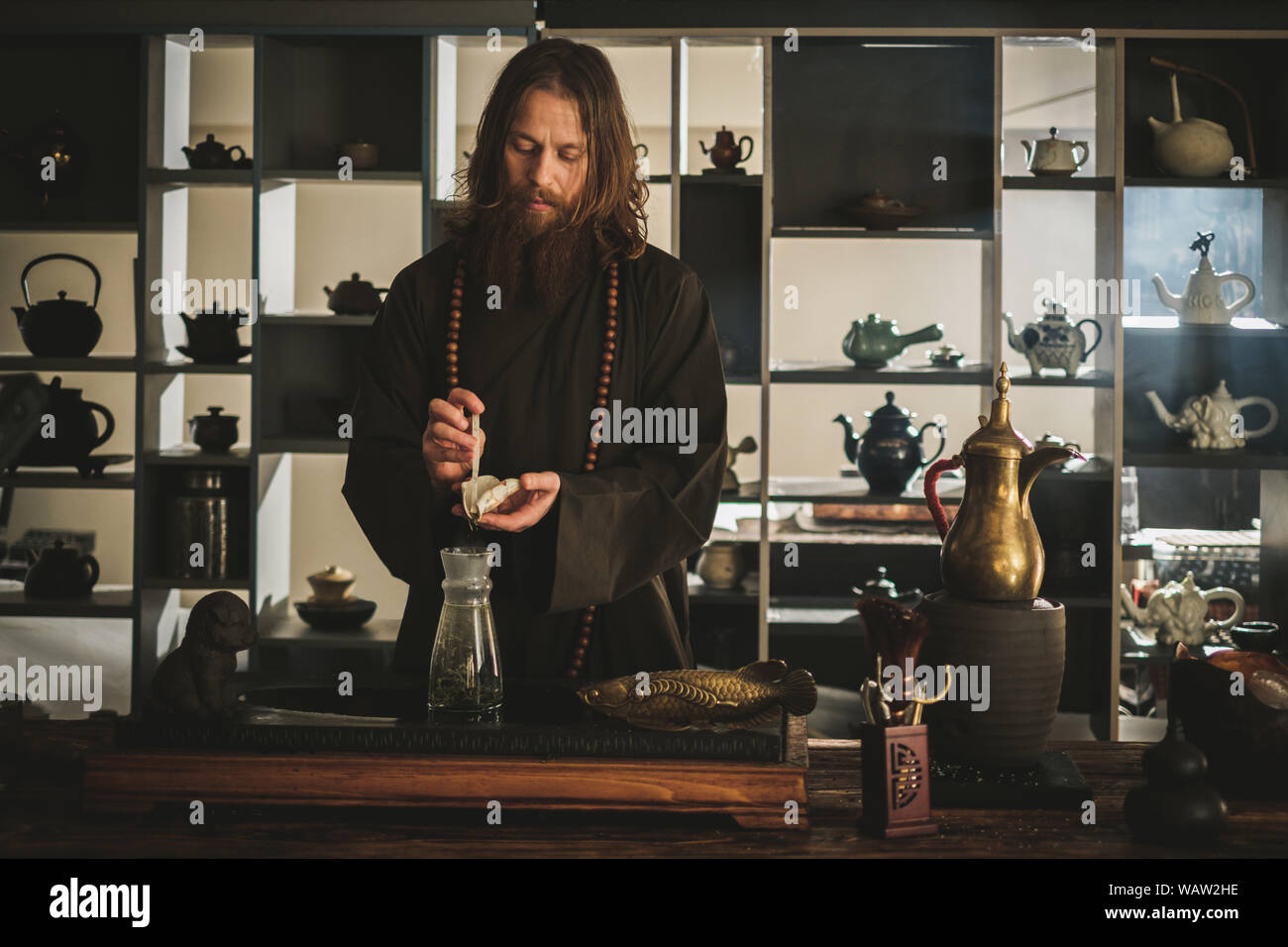 Tea ceremony is perfomed by tea master Stock Photo - Alamy
