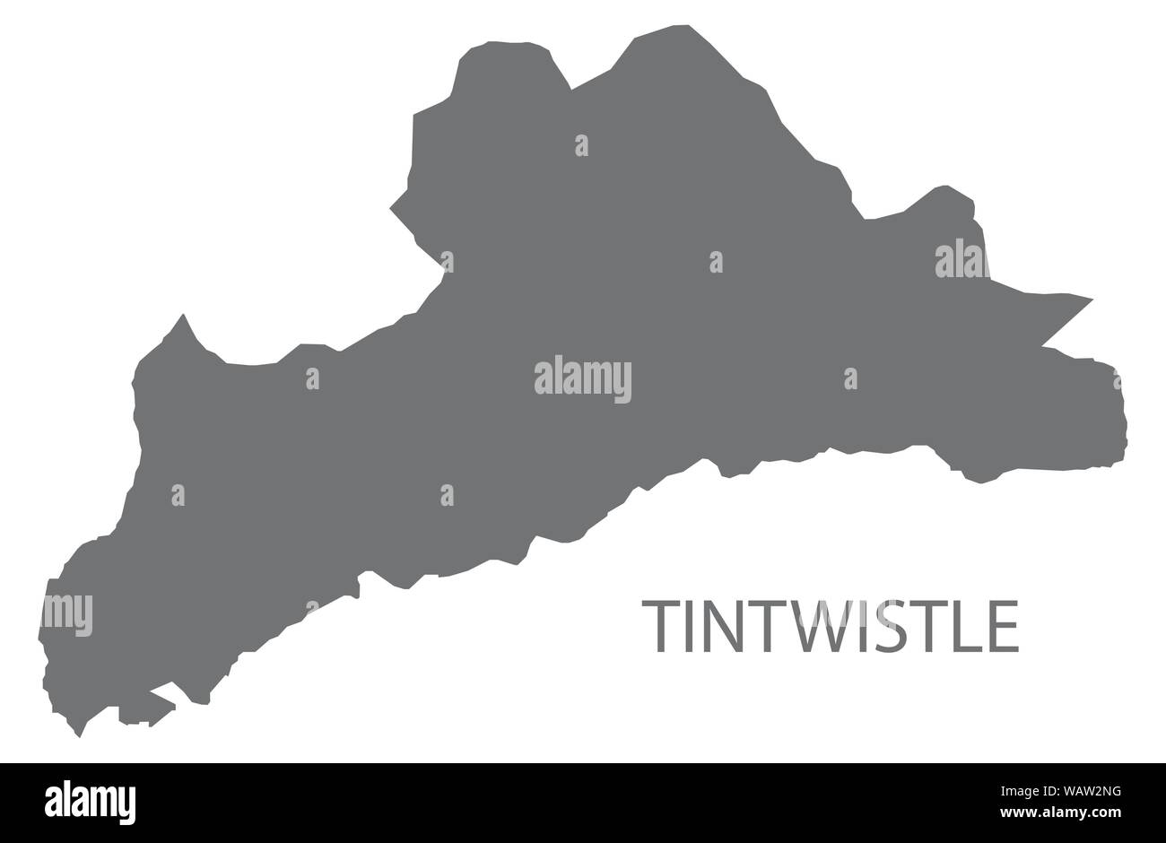 Tintwistle grey ward map of High Peak district in East Midlands England ...