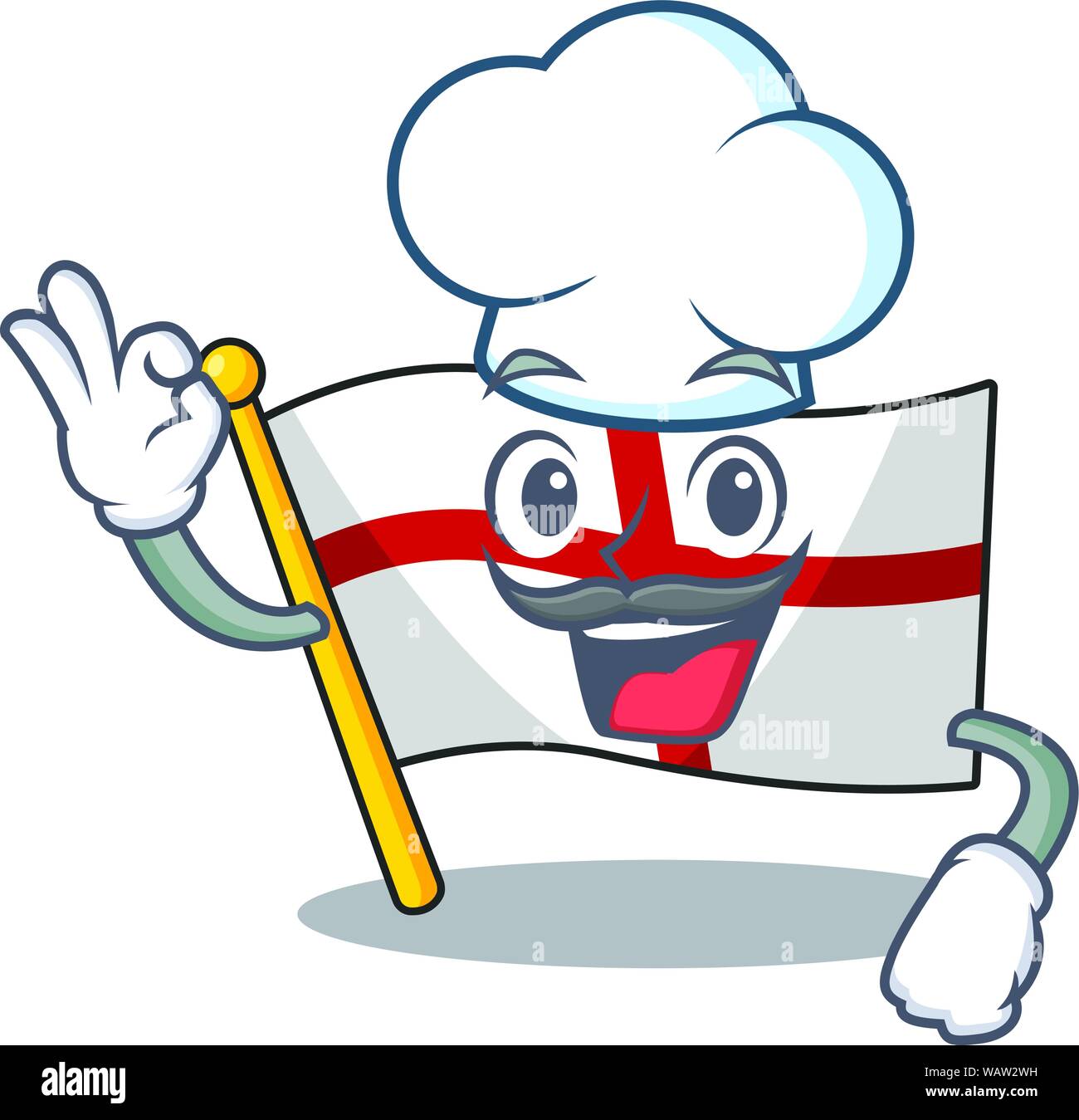 Chef flag england with the cartoon shape Stock Vector Image & Art - Alamy
